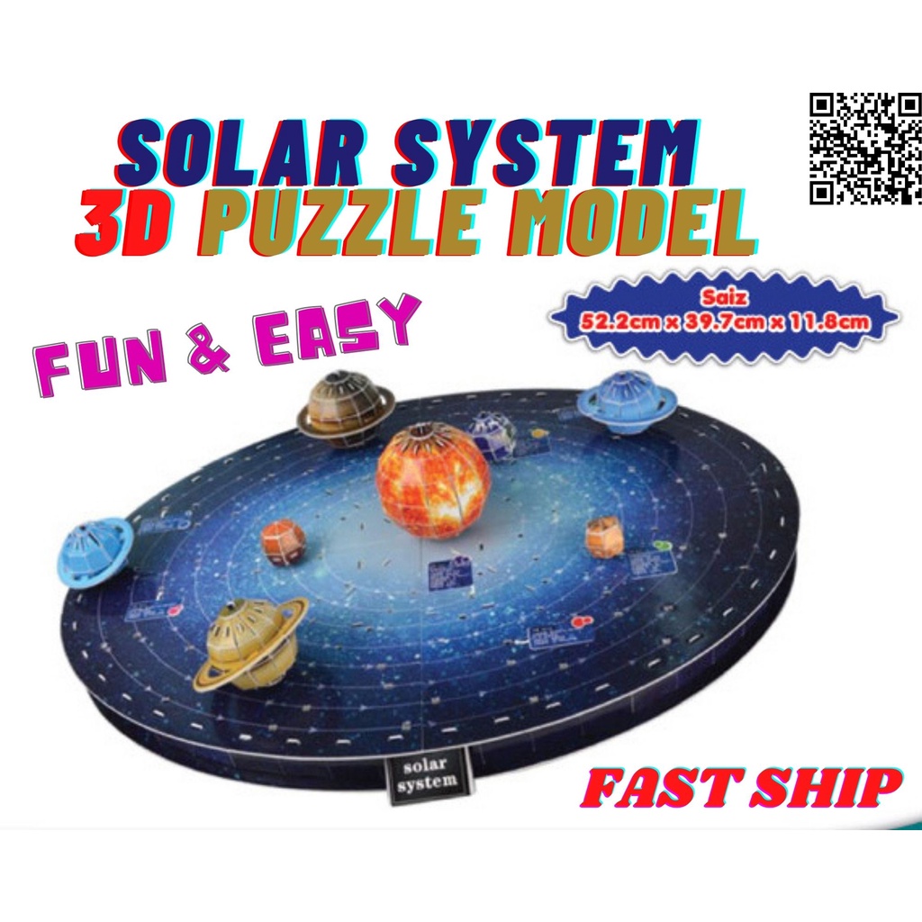 SOLAR SYSTEM 3D PUZZLE MODEL PROJEK MEMBINA MODEL SISTEM SURIA [READY ...