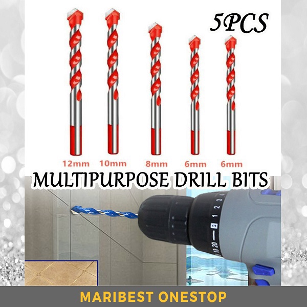 5PCS 6mm 6mm 8mm 10mm 12mm Multipurpose Drill Bits Glass Ceramic Marble ...