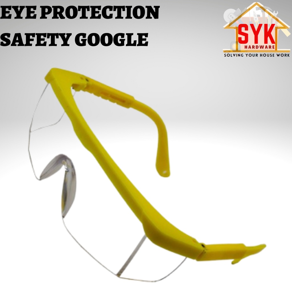SYK Safety Googles Eyewear Yellow Frame Eyes Protection Clear Colour ...