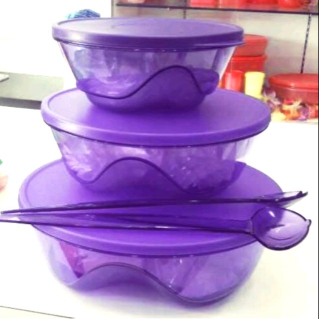 Tupperware purple Level Prosperity 3 Bowls +2 spoon | Shopee Malaysia