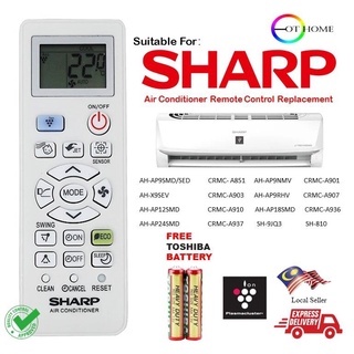 Sharp air cond remote control jet ion replacement AH-AP9NMV / AH-X9SEV / AH-AP9RHV/CRMC-a851 ...