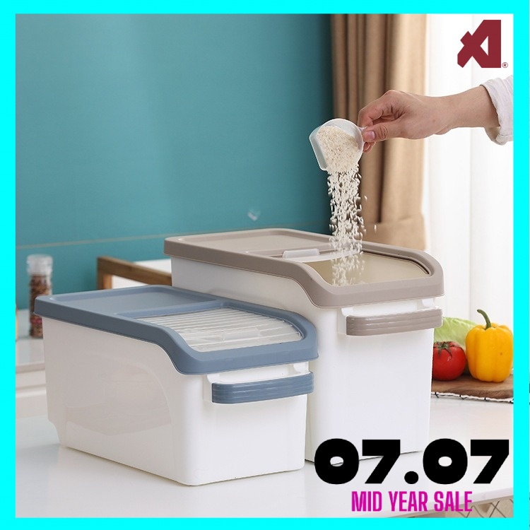 AMZ Rice Storage Top Loaded Container 10kg/15kg Top Sliding Cover ...