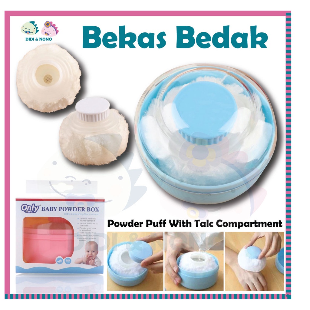 BEKAS BEDAK Powder Puff Case Baby Body Powder Case Talcum Powder Puff ...