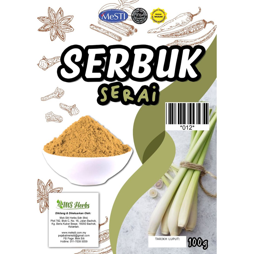 Serbuk Serai 100 gram | Shopee Malaysia