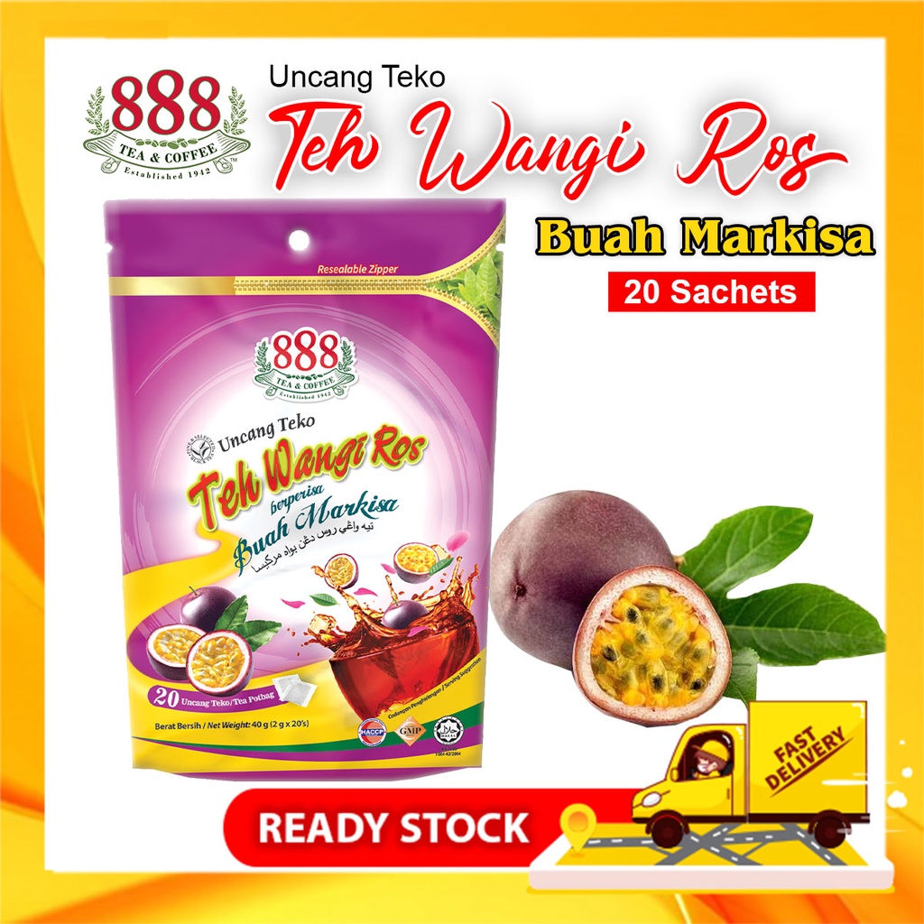 888 Teh Wangi Ros Passion Fruit Pot Bag (2g x 20s) | Shopee Malaysia