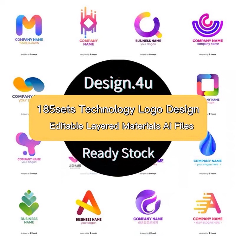 185set Logo Design Editable Layered AI Files Logo Vector | Shopee Malaysia