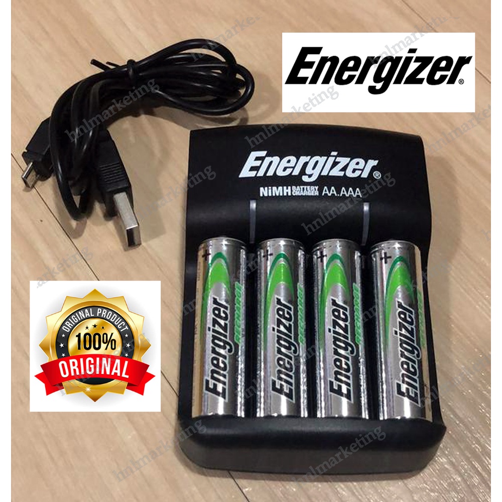 ENERGIZER BATTERY CHARGER BASE AA AAA WITH 4PCS AA 1300mAh RECHARGEABLE ...