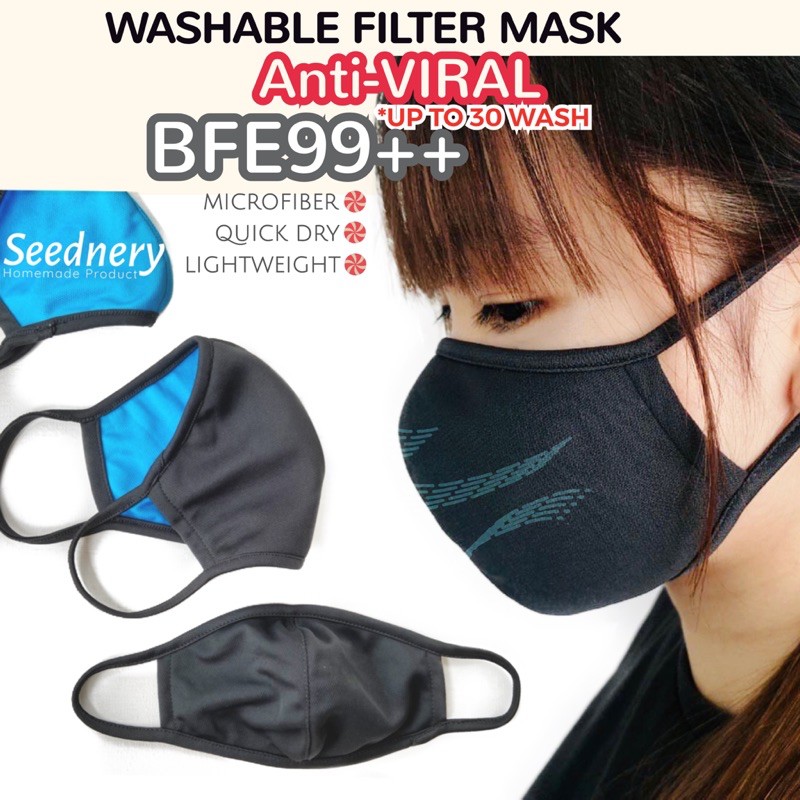 3ply Face Mask Microfiber Mask washable facemask reuseable mask Quick ...