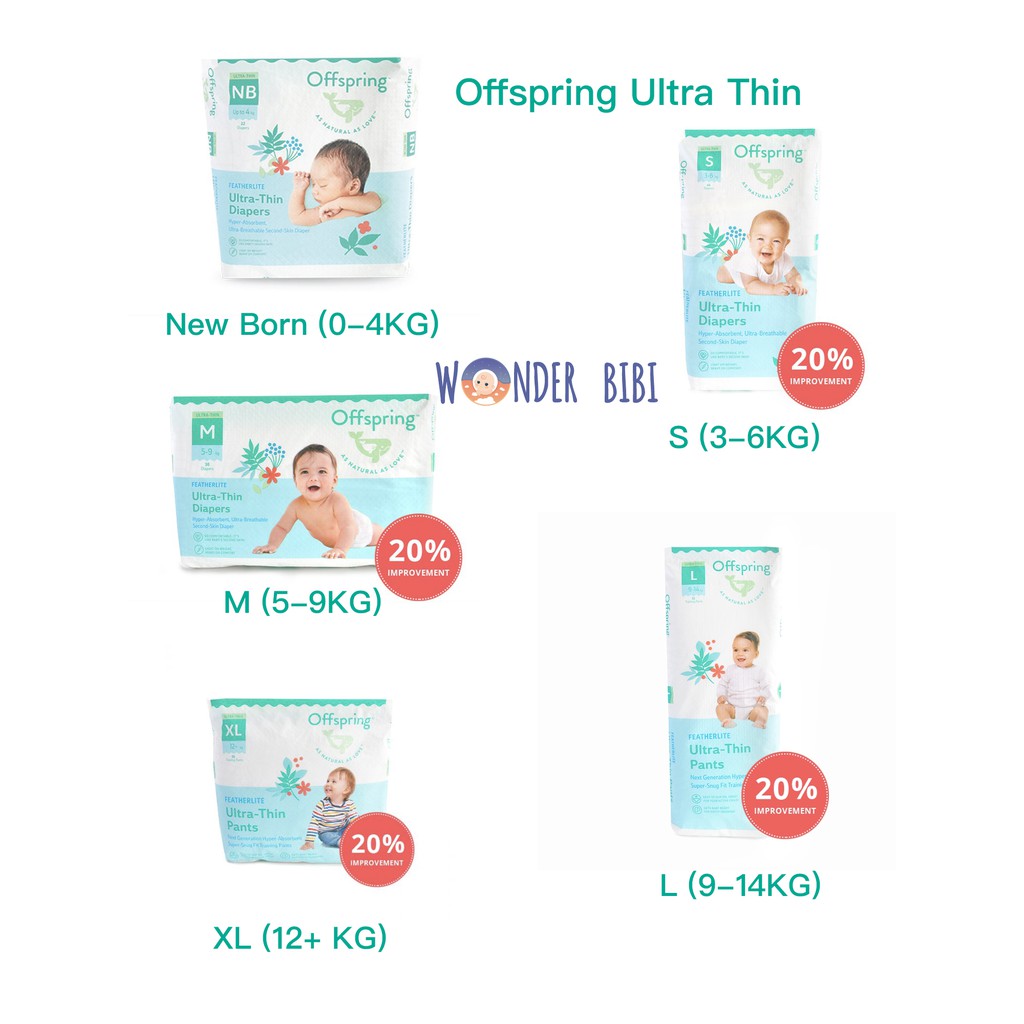 Offspring Ultra Thin Diapers Tape / Pants New Born (NB/S/M/L/XL ...