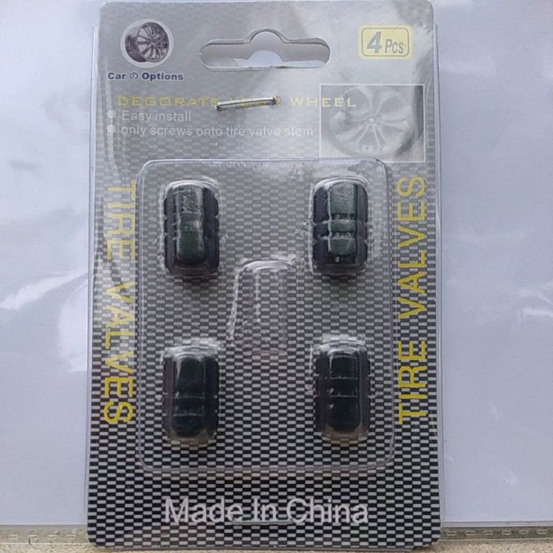 Tyre Air Valve Cap/Penutup Injap Angin Tayar Kereta/Motorsikal - Black ...