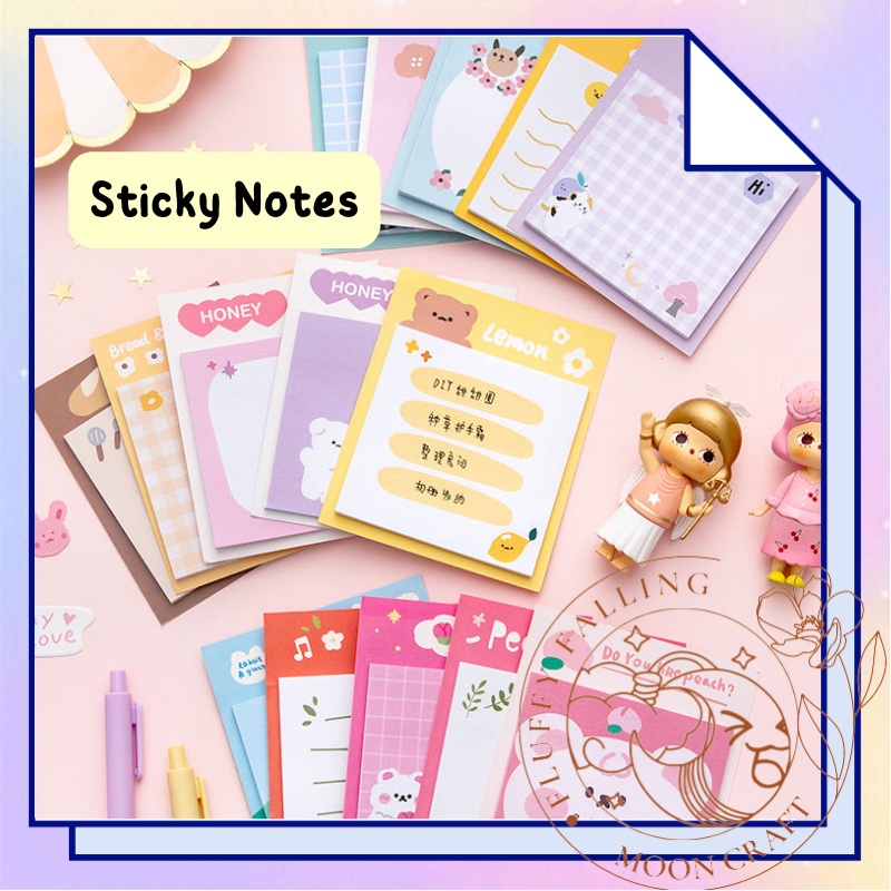 Fluff's Little Bear Series Cute Sticky Notes Cute Sticky Note Notepad ...