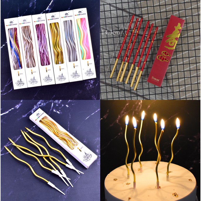 Rainbow Color Birthday Cake Candle/Colorful Candles/ Happy Birthday ...