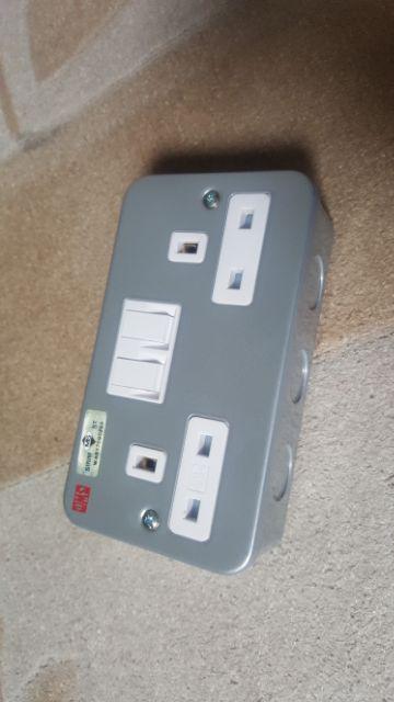 UMS 2213M 13Amp 2 Gang Metal Clad Double Switch Socket Outlet | Shopee ...