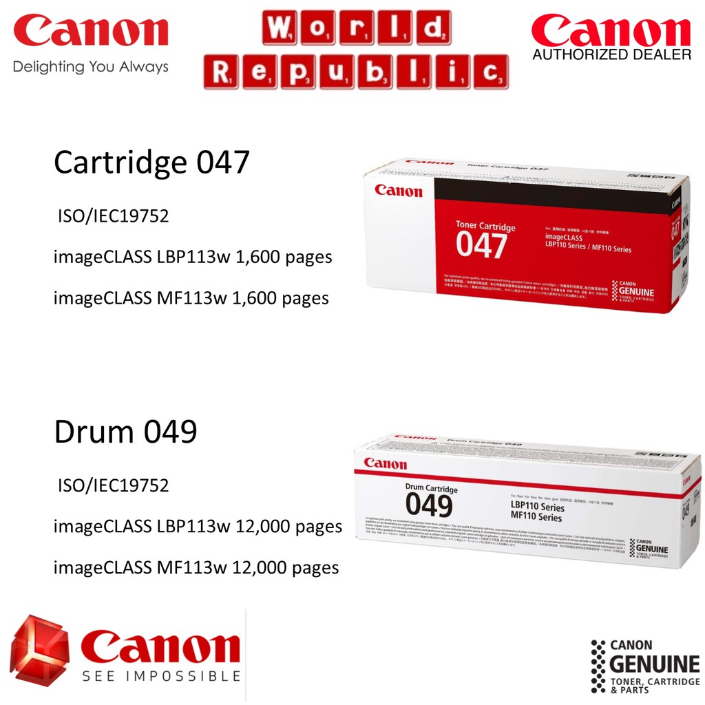 Canon 047 Black Toner Cartridge - Canon 049 Drum - 100% Authentic ...