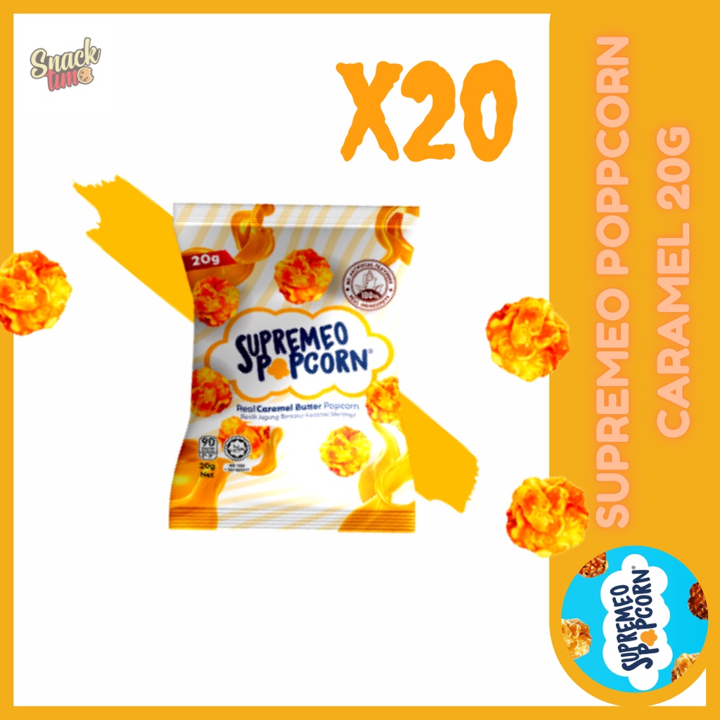 HALAL Supremeo Popcorn (Caramel/Chocolate Flavor) 20G x 20 PCK | Shopee ...