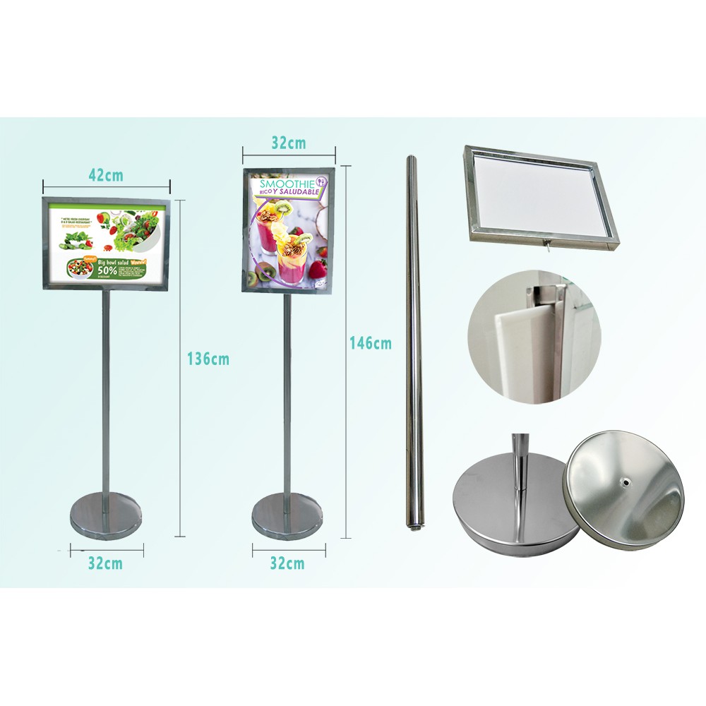 A3 Size Double Sided Floor Display Stand Sign Holder Poster Frame ...