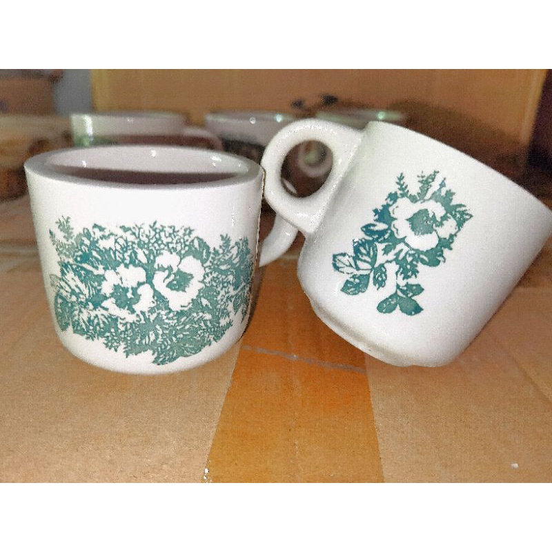 🔥READY STOCK🔥Vintage Coffee Cup Oldtown Floral Traditional Green Flower ...