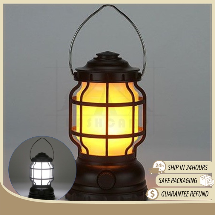 Camping Candlelight Vintage Lamp Portable LED Rechargeable Candle Light ...