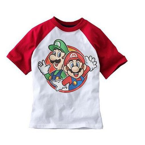 Cotton Mario Cartoon Boy Short Sleeve T-shirt*Ready stock* | Shopee ...