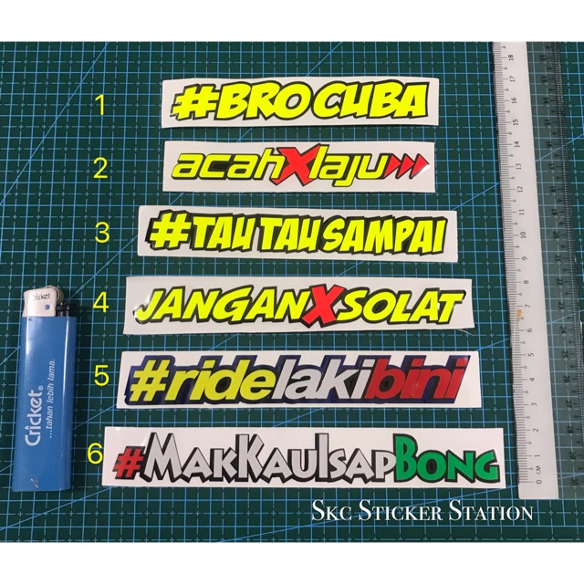 Sticker Cutting Overlapping # Ayat Perkataan ( pantulan & florescent) # ...