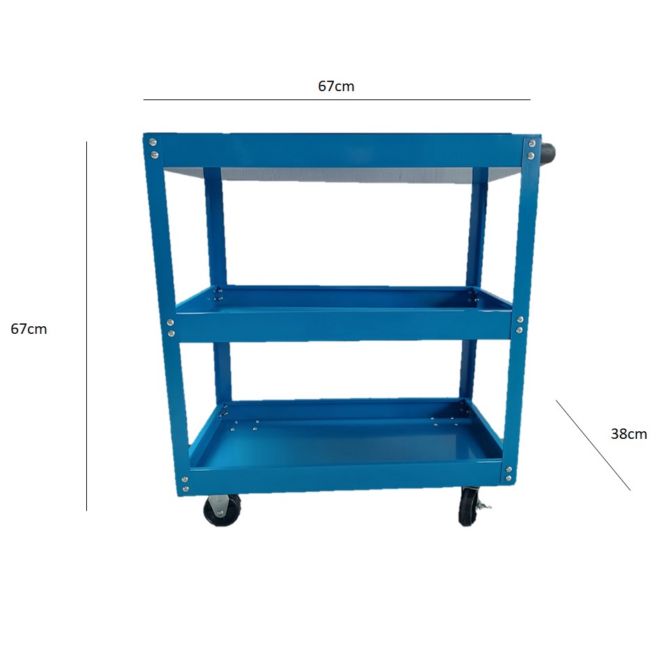 3 LAYER METAL STEEL SERVICE CART TOOLS STORAGE TROLLEY (Troli 3 tingkat ...