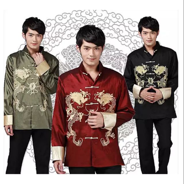 Men Samfu Traditional Costume Dragon Samfu Plus Size Chinese New Year ...