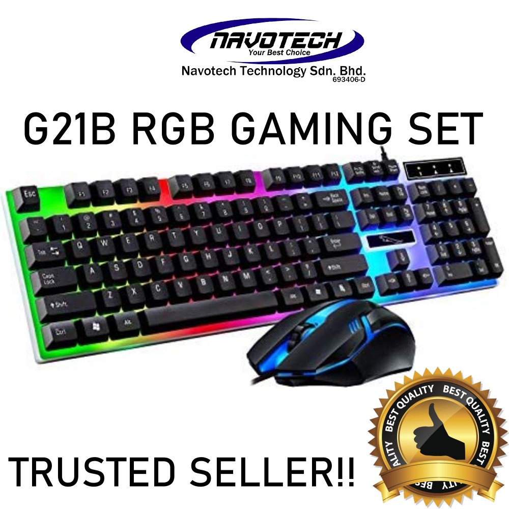 Gaming Keyboard G21 G21B RGB LED Gaming Keyboard Mouse LED Backlight ...
