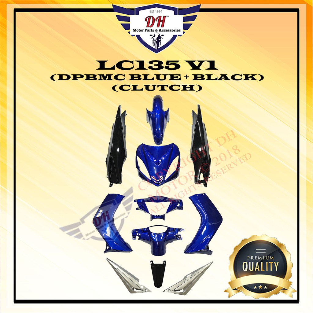 Lc135 V1 Cover Set Yamaha Lc Dpbmc Blue Black Shopee Malaysia