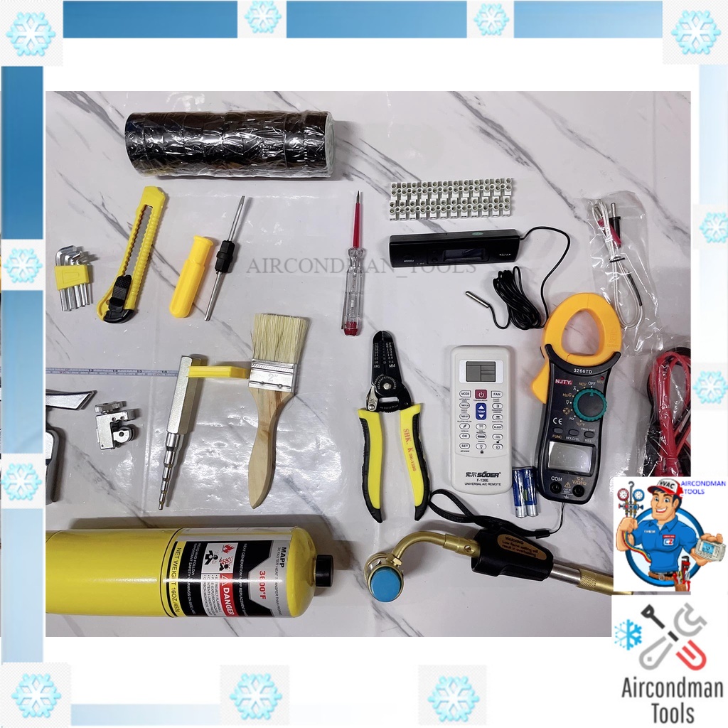 full set tools aircondman installation /service aircond alat pasang air ...