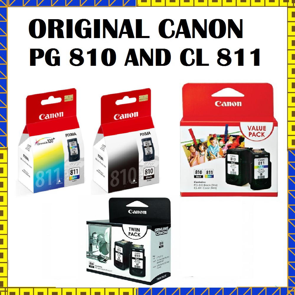 Canon PG-810 CL-811 CLR PG-810BK PG 810 CL 811 Genuine Ink Cartridge ...
