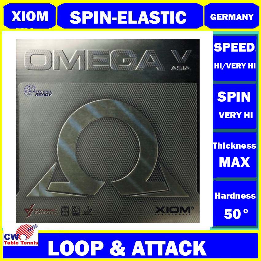 Xiom Omega V Asia DF Table Tennis Rubber PIng pong Getah Xiom Omega ...