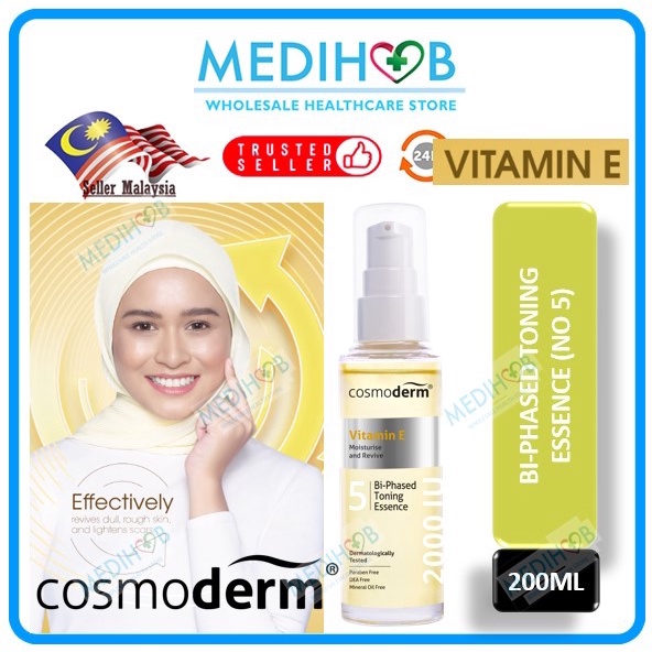 Cosmoderm Vitamin E Refining Bi-Phased Toning Essence 48ml | Shopee ...