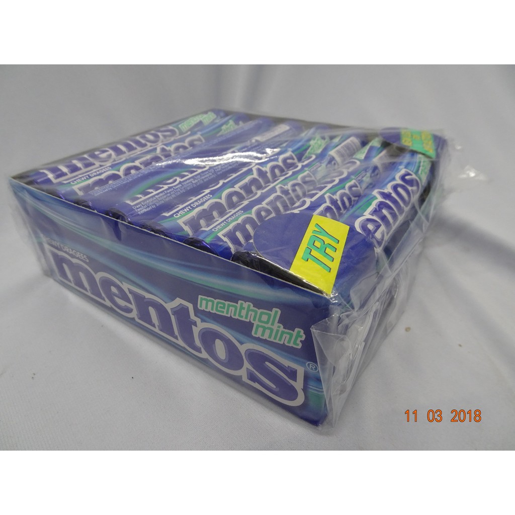24 Pcs Mentos Menthol Mint Chewy Dragees Candy 37g Each (LOCAL READY ...