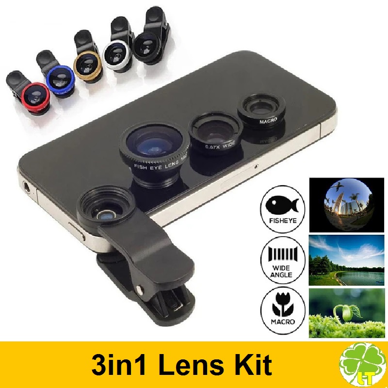 3in1 lens set with Clip 3 difference lens - Wide Angle / Fish eye ...