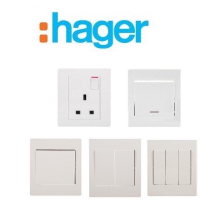 HAGER MUSE SWITCHES & SOCKET 1Gang / 2Gang / 3Gang / 4Gang / 20A D/Pole ...