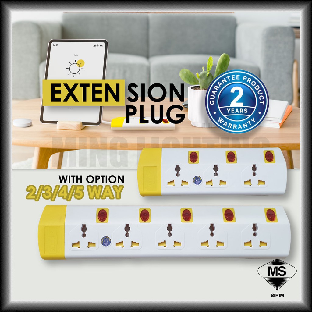 Ready stock extension plug 2M Extension Multiple Plug Adaptor Trailing ...