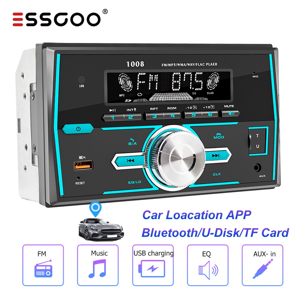 ESSGOO Newest 2 Din MP3 Car Player Bluetooth Car Stereo Radio Car ...