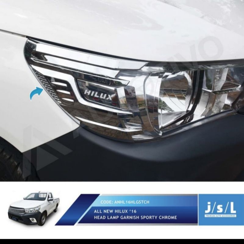Garnish Headlights All New Hilux Sporty Chrome Jsl | garnish lampu ...