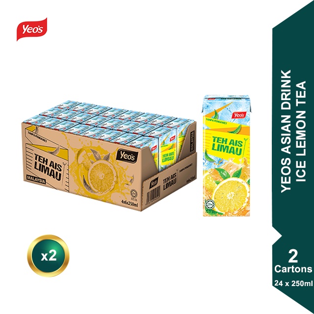 YEO'S Asian Drink Ice Lemon Tea Tetra Box (24 x 250ml) X 2 Carton [KL ...