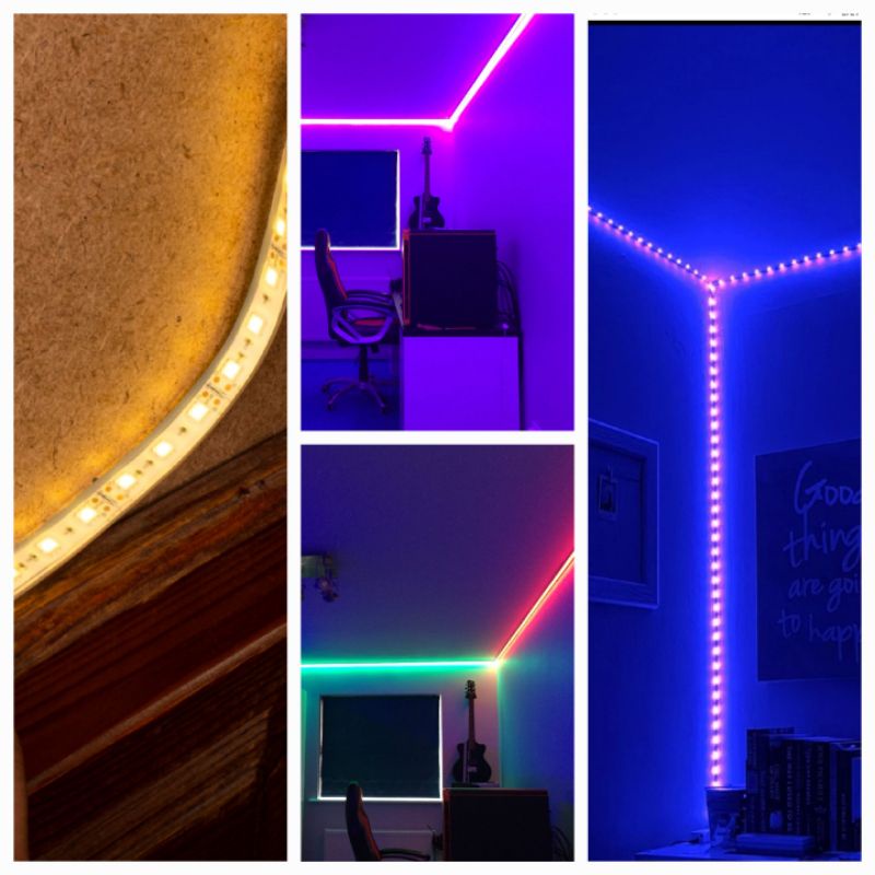 Lampu LED strip lip lap warna warni bilik kedai taman..5 meter LED ...