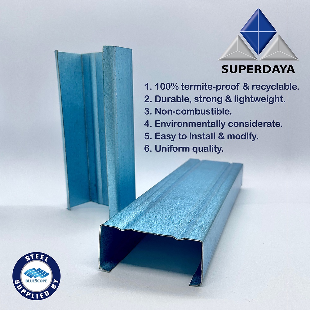 C-Channel C-Section Blue-Tinted C75 | Shopee Malaysia