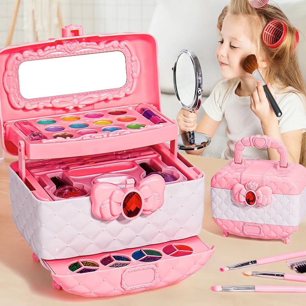 Cute Girls Princess Pretend Makeup Set Kids Cosmetic Kit Toys ...