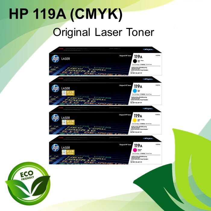 HP 119A Black, Cyan, Magenta, Yellow Original Laser Toner Cartridge ...