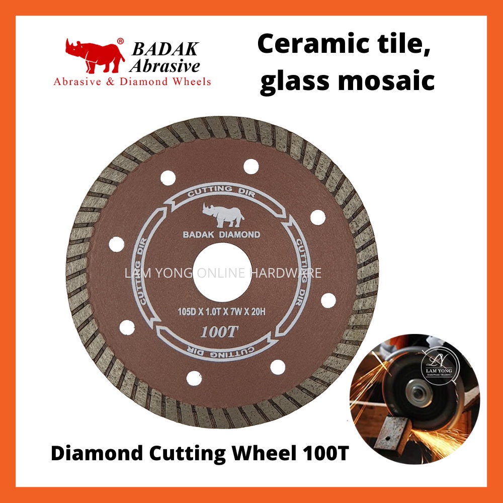 4" DIAMOND CUTTING DISC (100T) for Ceramic tile , glass mosaic ...