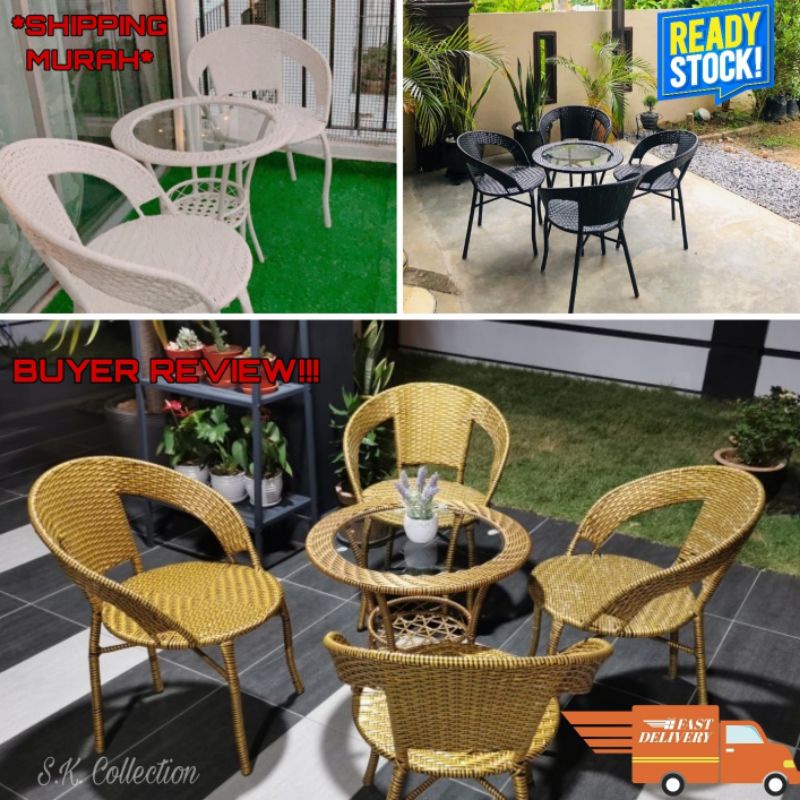 Outdoor Garden Furniture 5in1 Set | Set Meja Santai | Set Meja Kopi ...