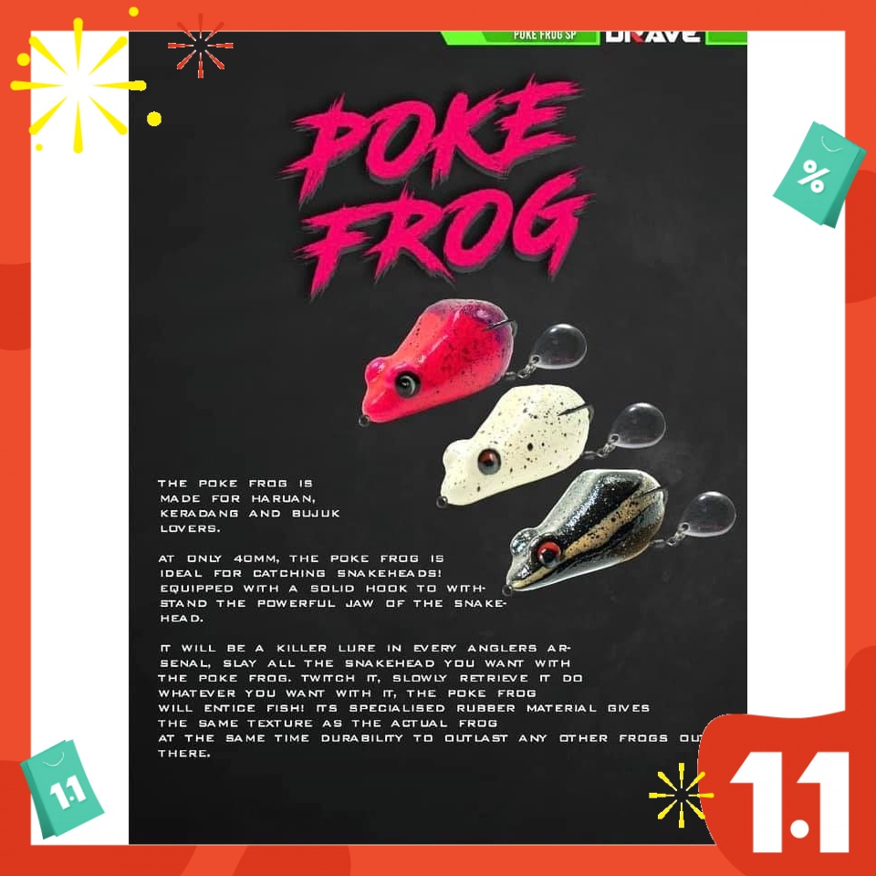 DRAVE POKE FROG WITH HEAVY DUTY HOOK #001-030 | Shopee Malaysia