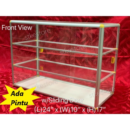 Acrylic Food Display Case w/Sliding Door / Rak Pamer Makanan Dengan ...