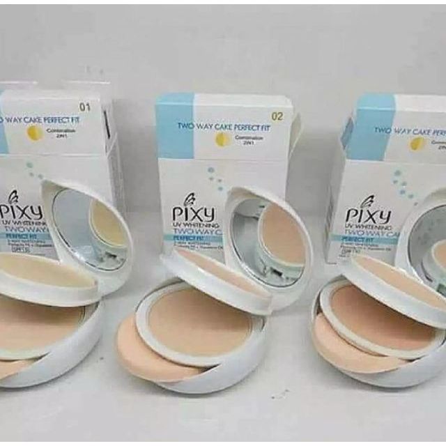 PIXY UV Whitening 2 IN 1 Double Layer Two Way Cake Compact powder ...
