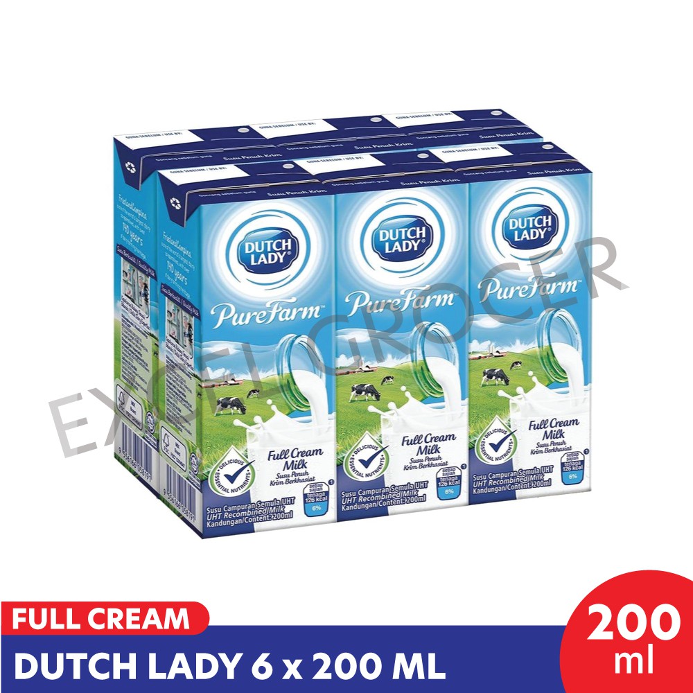Dutch Lady Full Cream Milk 6 x 200ml | Shopee Malaysia
