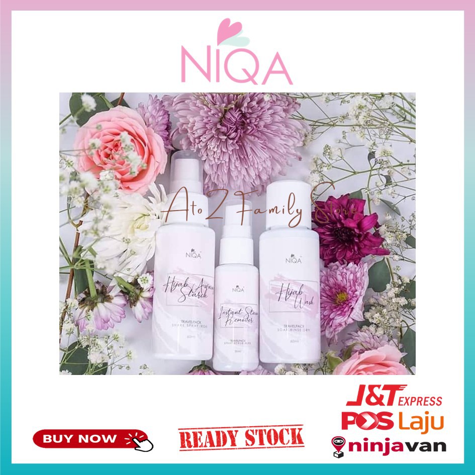 NIQA TRAVEL PACK 3 IN 1 HIJAB AWNING STARCH HIJAB WASH INSTANT STAIN ...